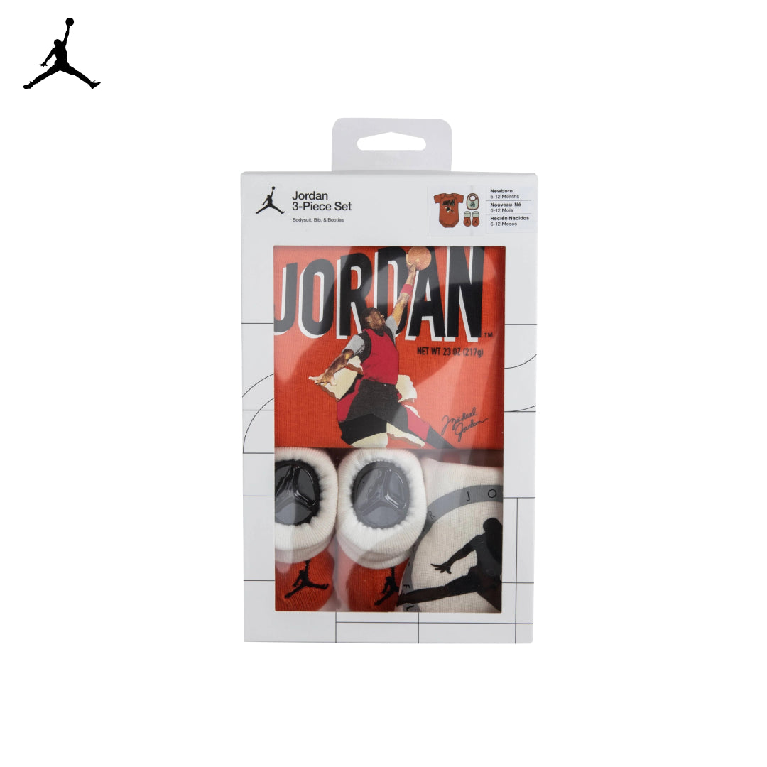Jordan 3-Piece Bodysuit, Bib & Booties Gift Set (Newborn) – Rookie Kids MY